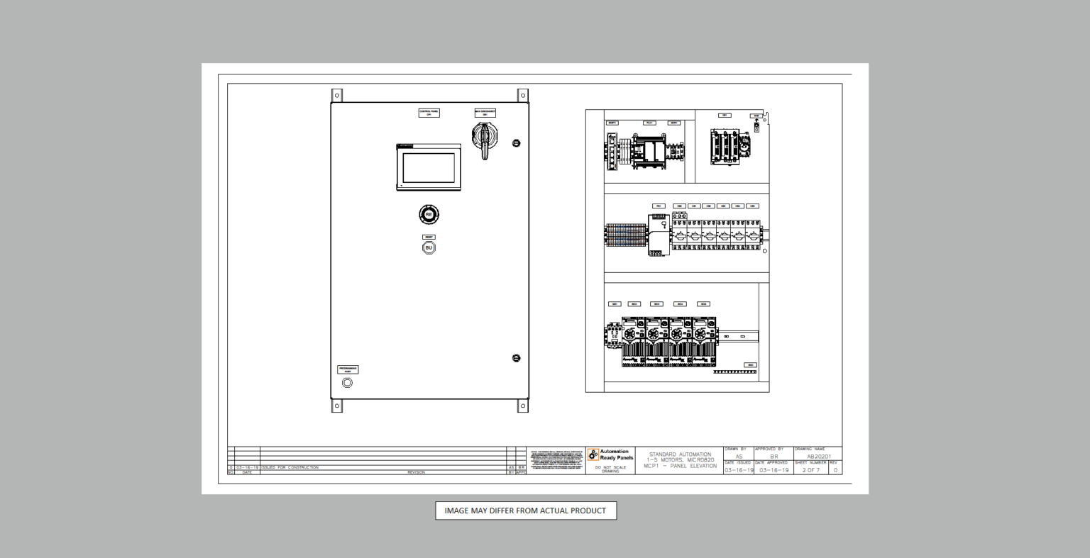 Micro820 PLC Panel with Panelview 800, Powerflex 523 VFDs.